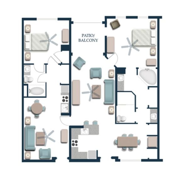 Harborside Resort at Atlantis II - Two Bedroom Lockout Villa (Phase II)